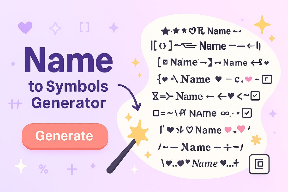Name to Symbols Generator | Stylish Name Maker & Text Decorator