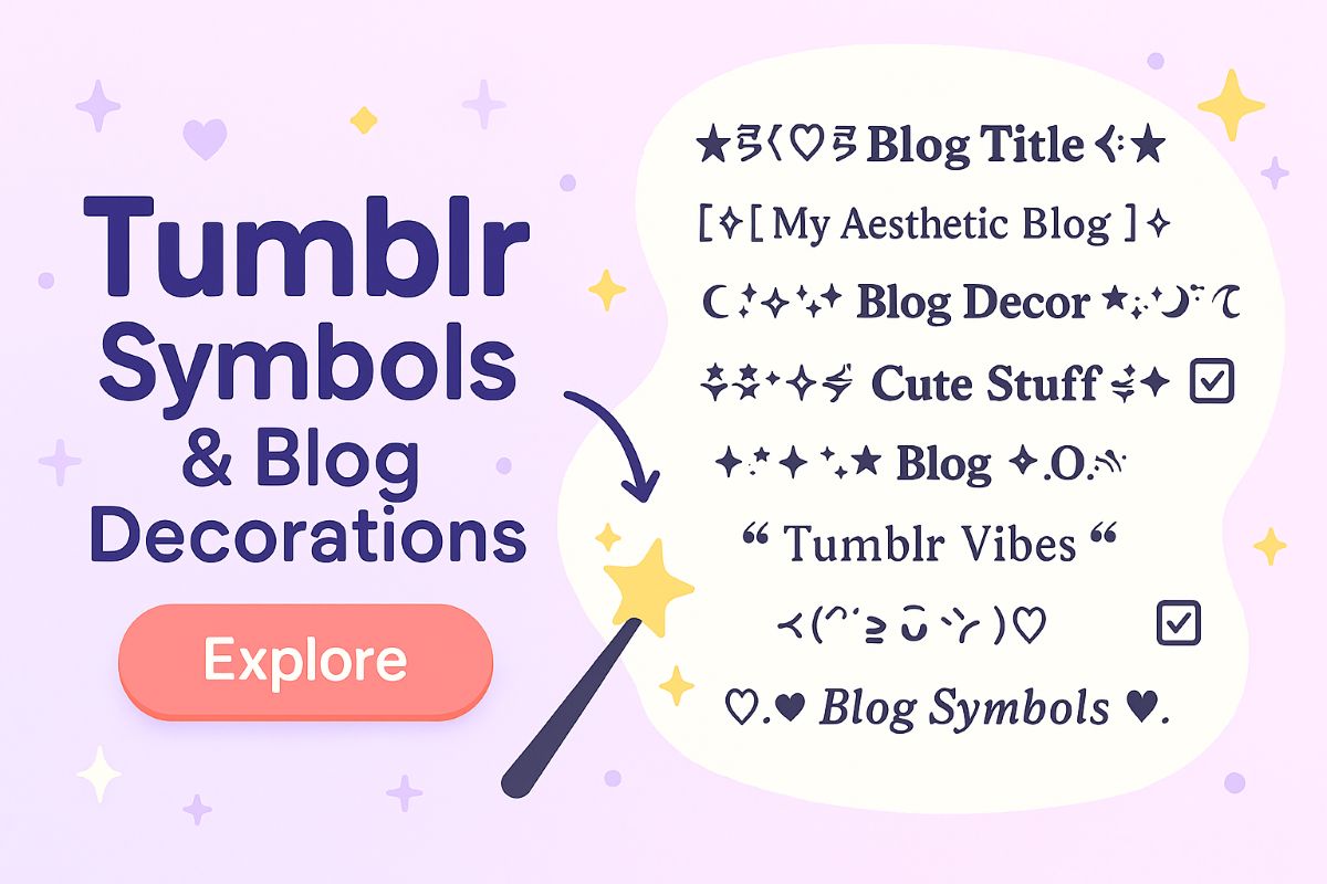 Tumblr Symbols 💻 | Copy & Paste Tumblr Icons & Blog Decorations